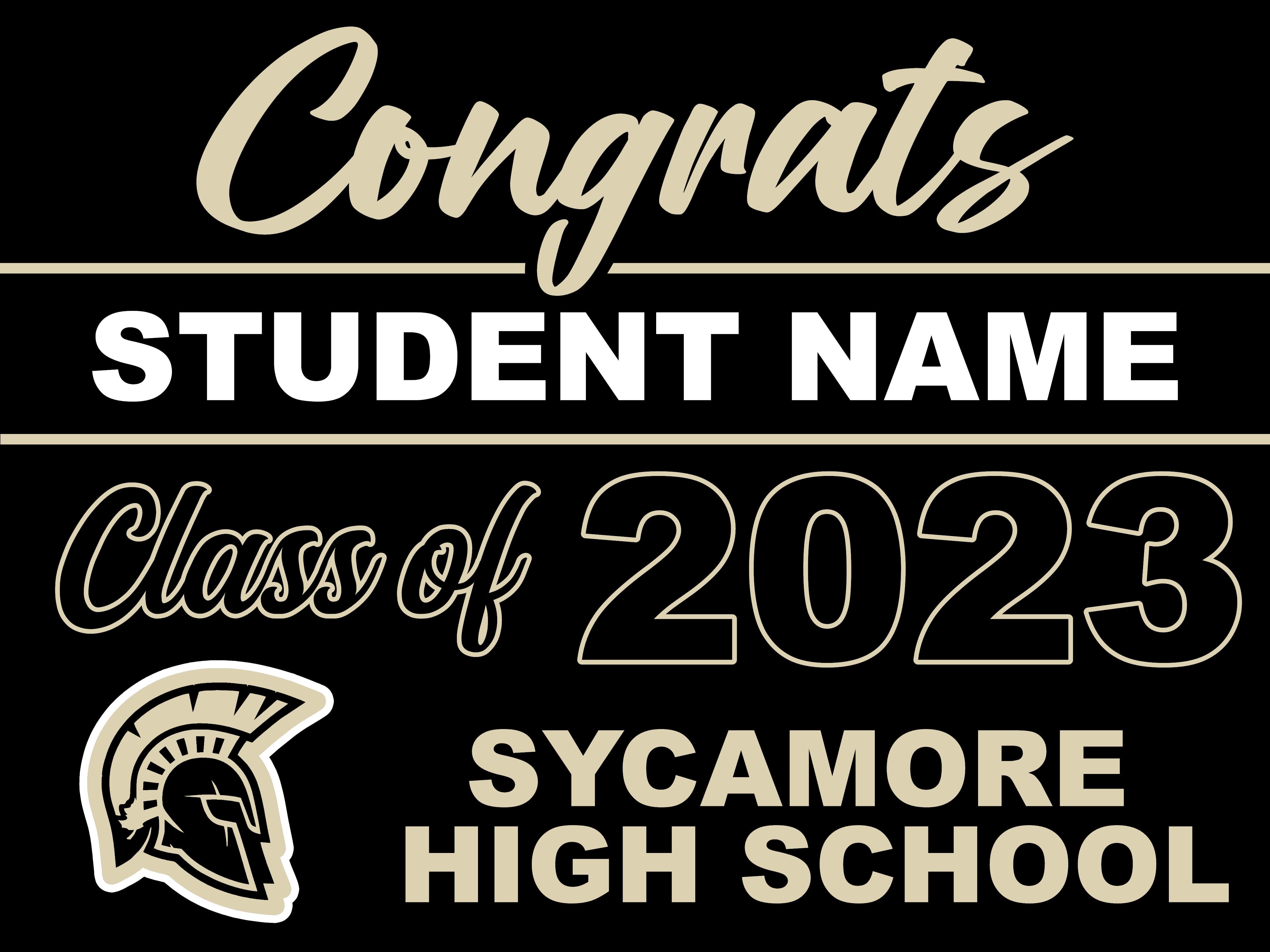 Sycamore High School Graduation Sign - (24" x 18") | Midwest Signs ...